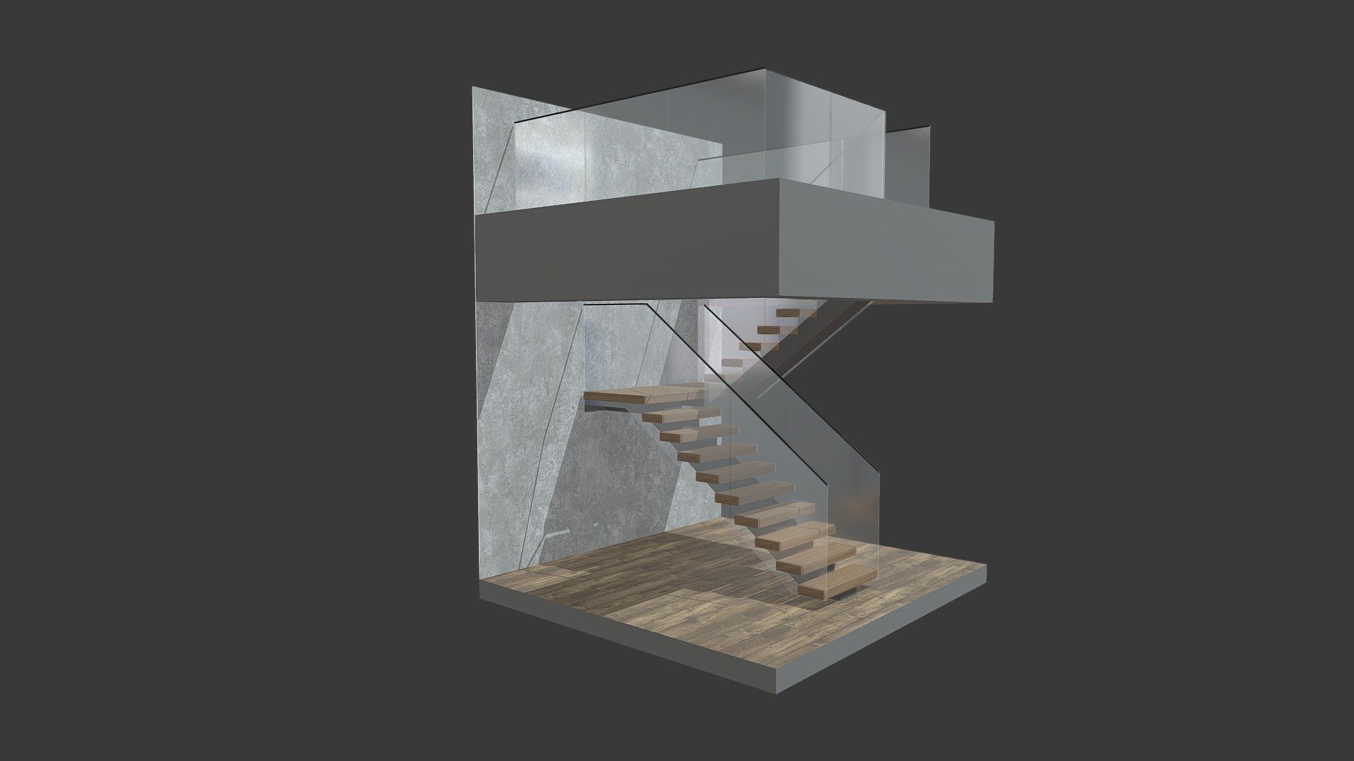 MODERN STAIRCASE - 3D model by Julius Design (@Julius.Design) [07bf202 ...