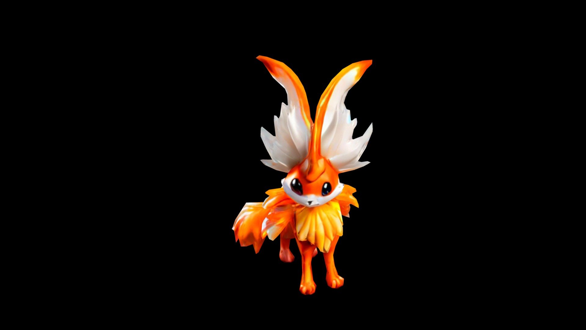 Fictional character with orange fur and white fl - Download Free 3D ...