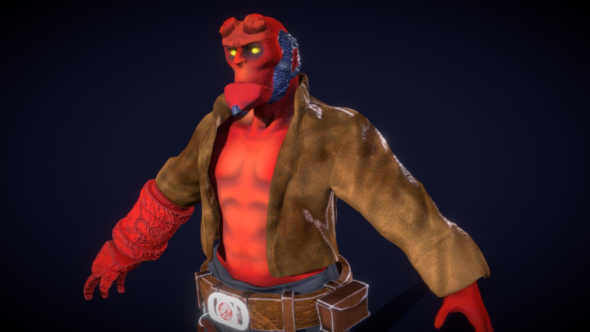 Hellboy Walking Forward - 3D model by B@s1ckW1tch (@JoannaArchie ...
