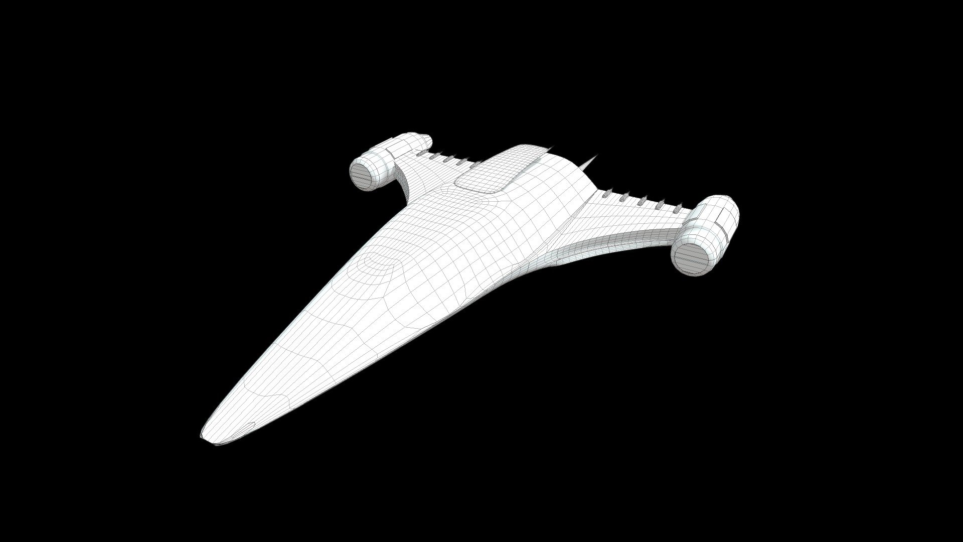 spaceship wireframe - 3D model by Shynigumy [07d2c07] - Sketchfab