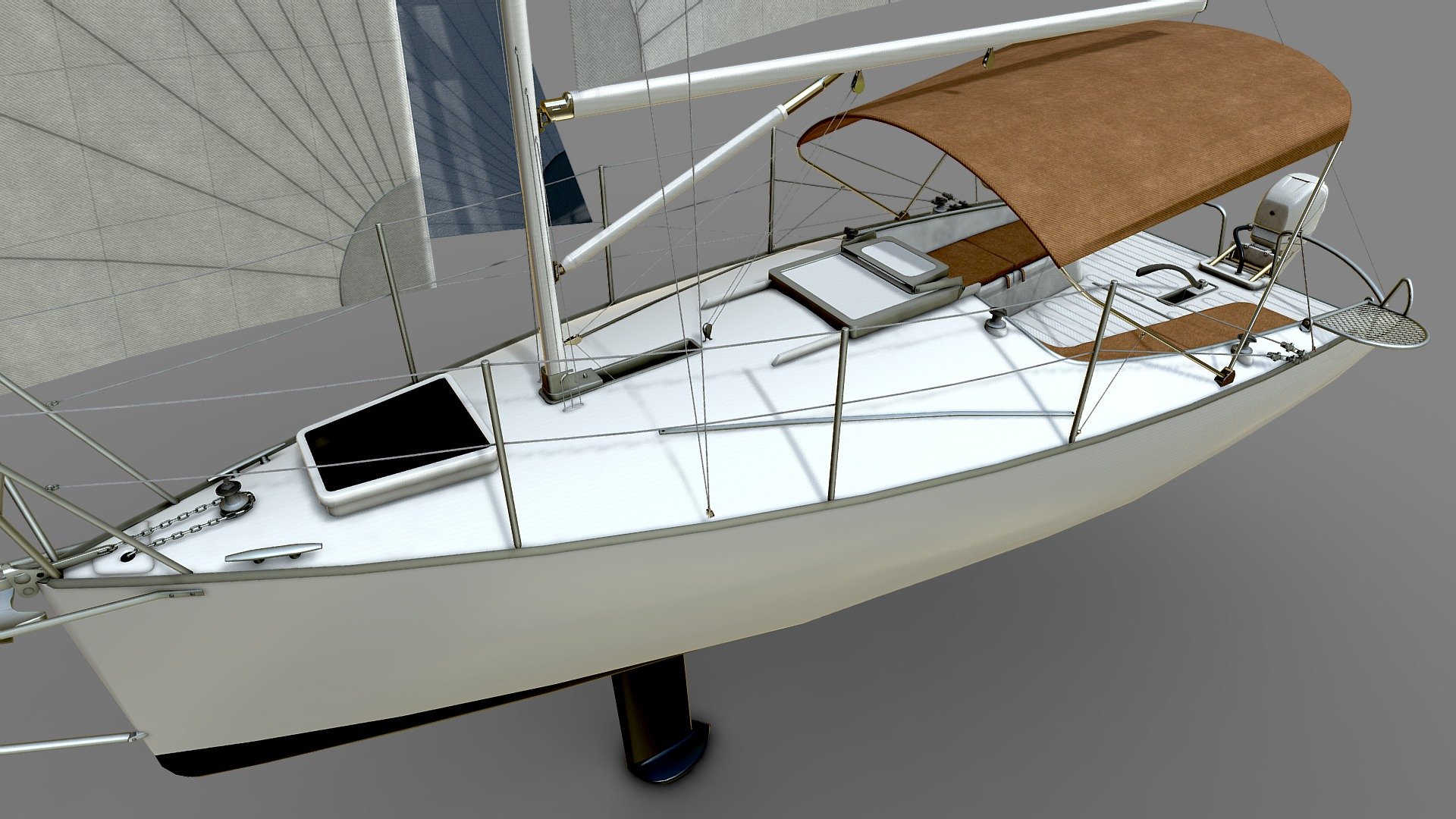Small Sail Yacht White - Buy Royalty Free 3D model by IgYerm (@IgorYerm ...