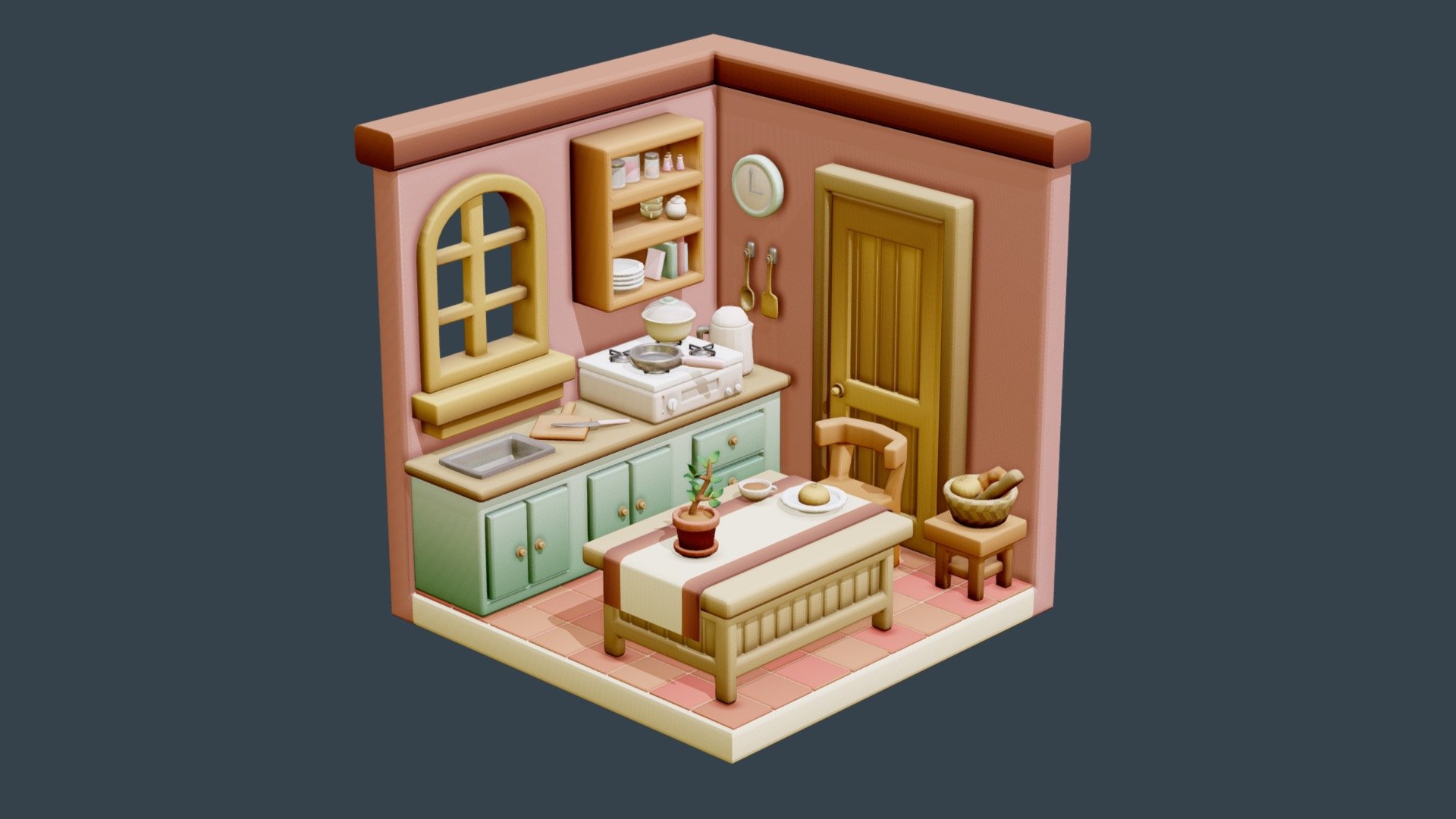 Kitchen LowPoly Miniature - 3D model by Shaina (Regan) Alvarez (@regan ...