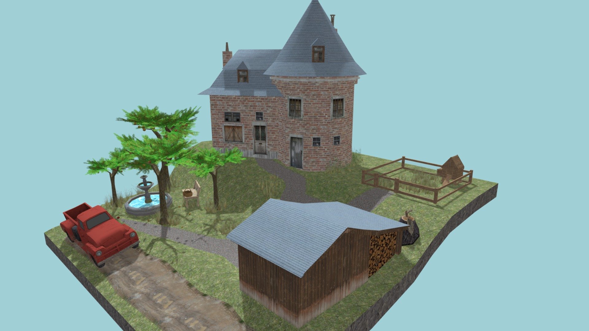 DAE DIORAMA RETAKE - SMALL FARM - 3D model by Nicolas Feroumont (@nicolasferoumont) [07daf0e ...