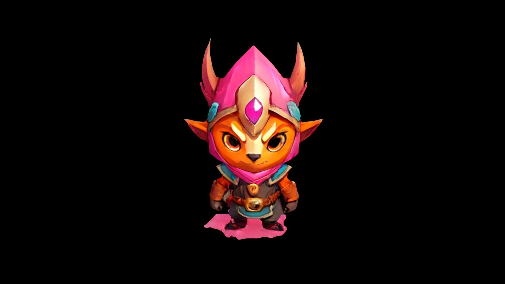 A cute character with big eyes and pointy ears w - Download Free 3D ...