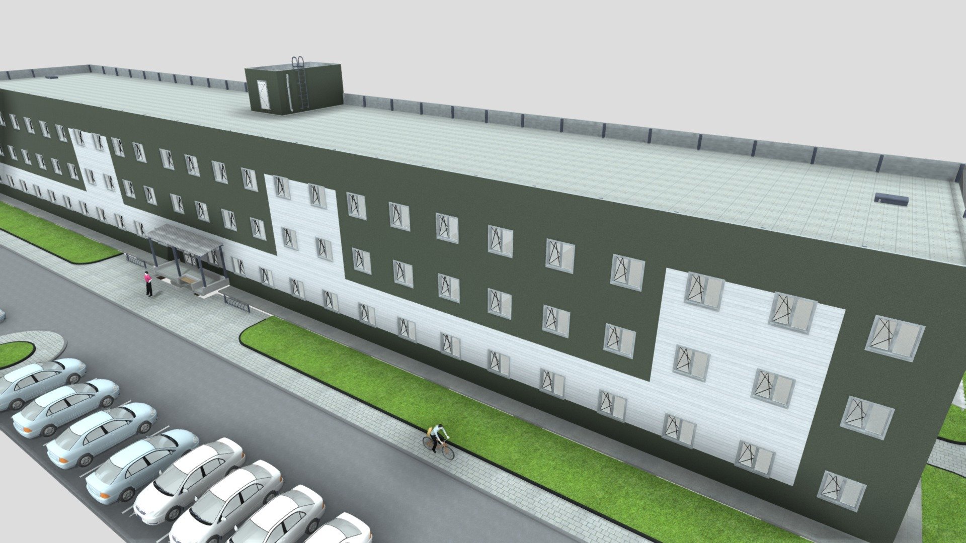 HOSTEL-FLAT-ROOF - 3D model by archidi.com [07f87ca] - Sketchfab
