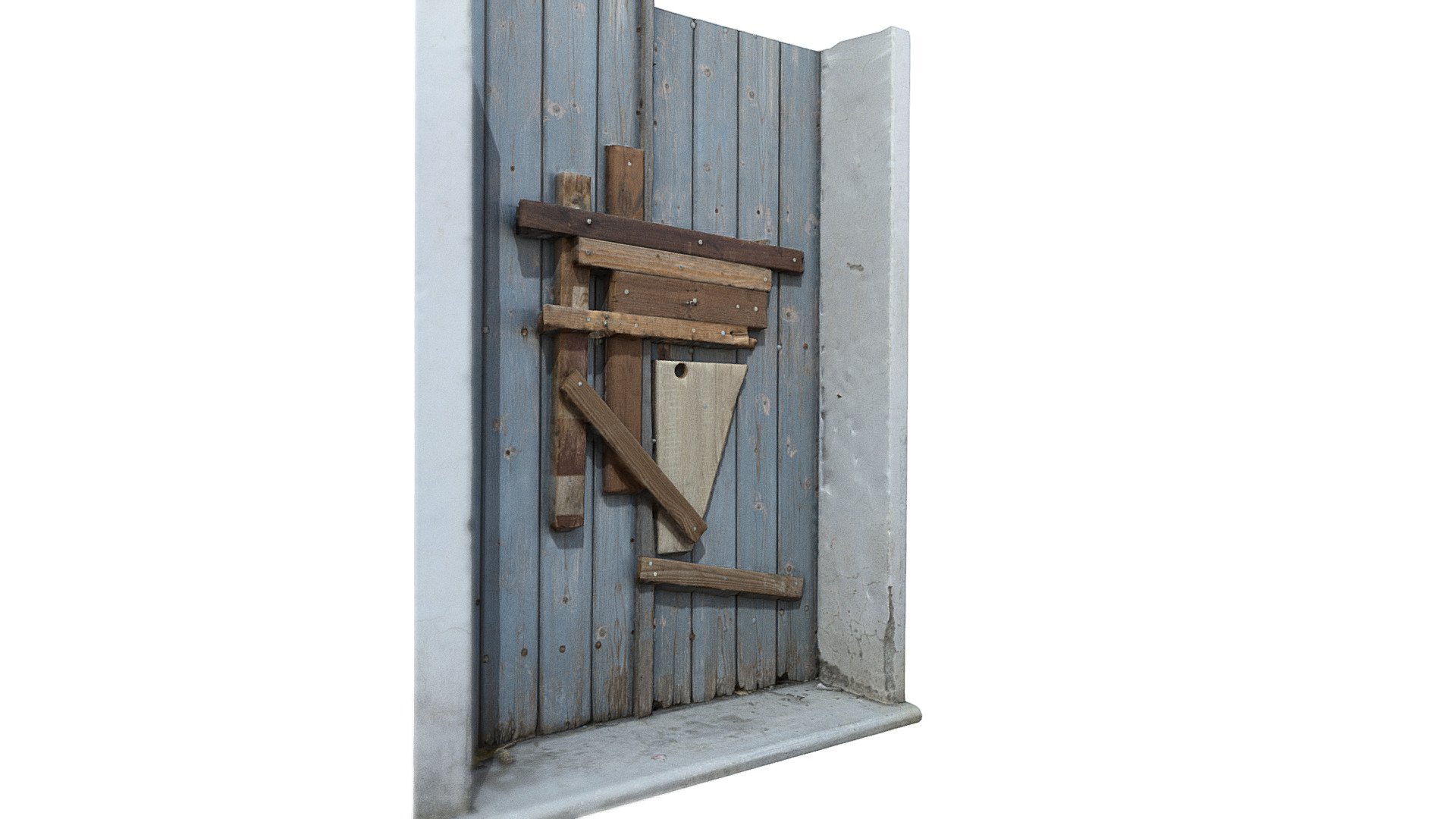 Wooden construct on Blue Door - 3D model by inicosia_cyens [0804a3d ...
