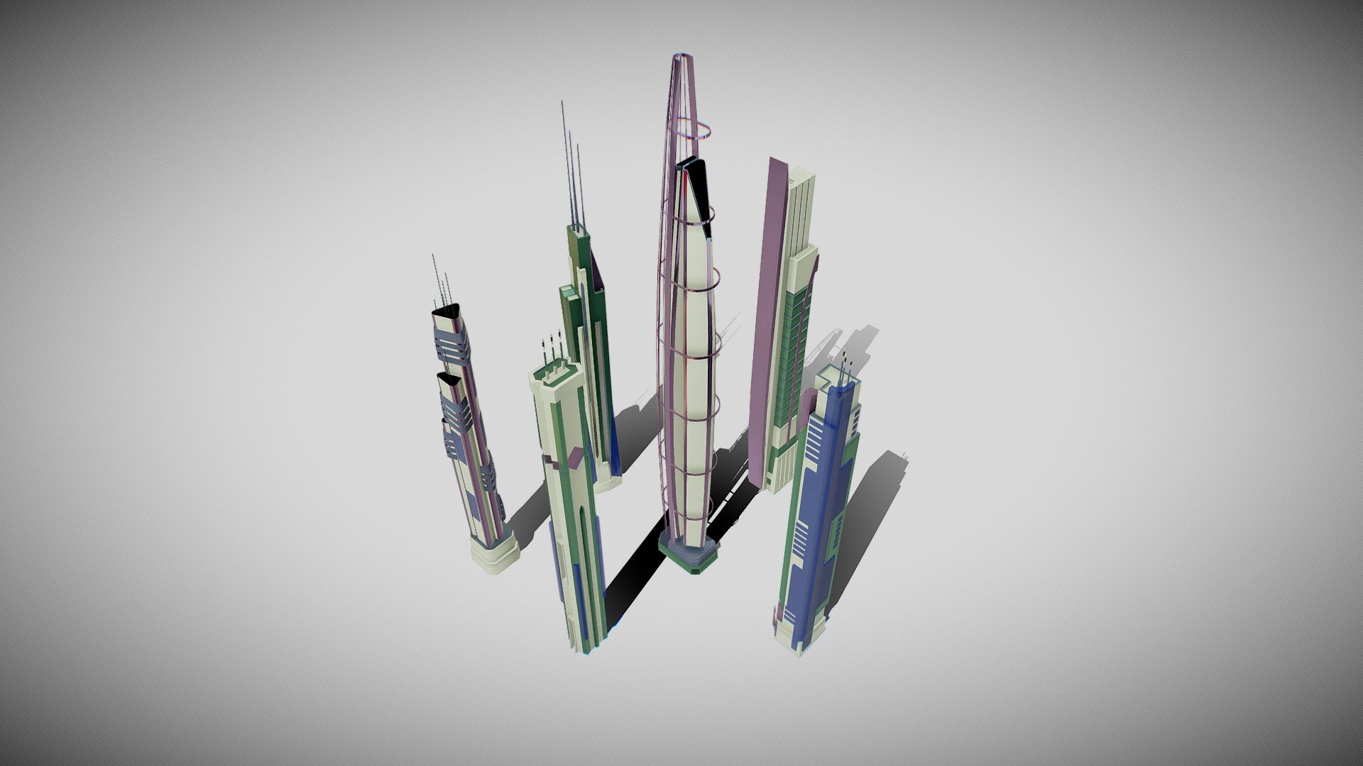 Sci-fi stylized buildings - Buy Royalty Free 3D model by TankStorm ...