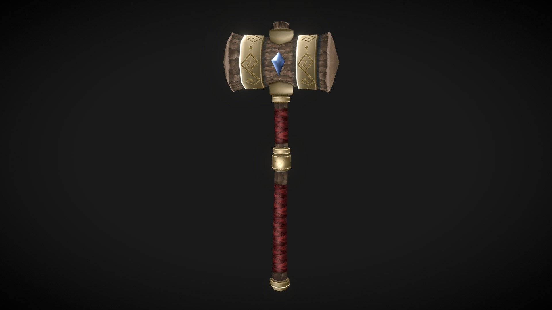 Golden wood mace - Buy Royalty Free 3D model by Kevin Ferapontov (@kev ...
