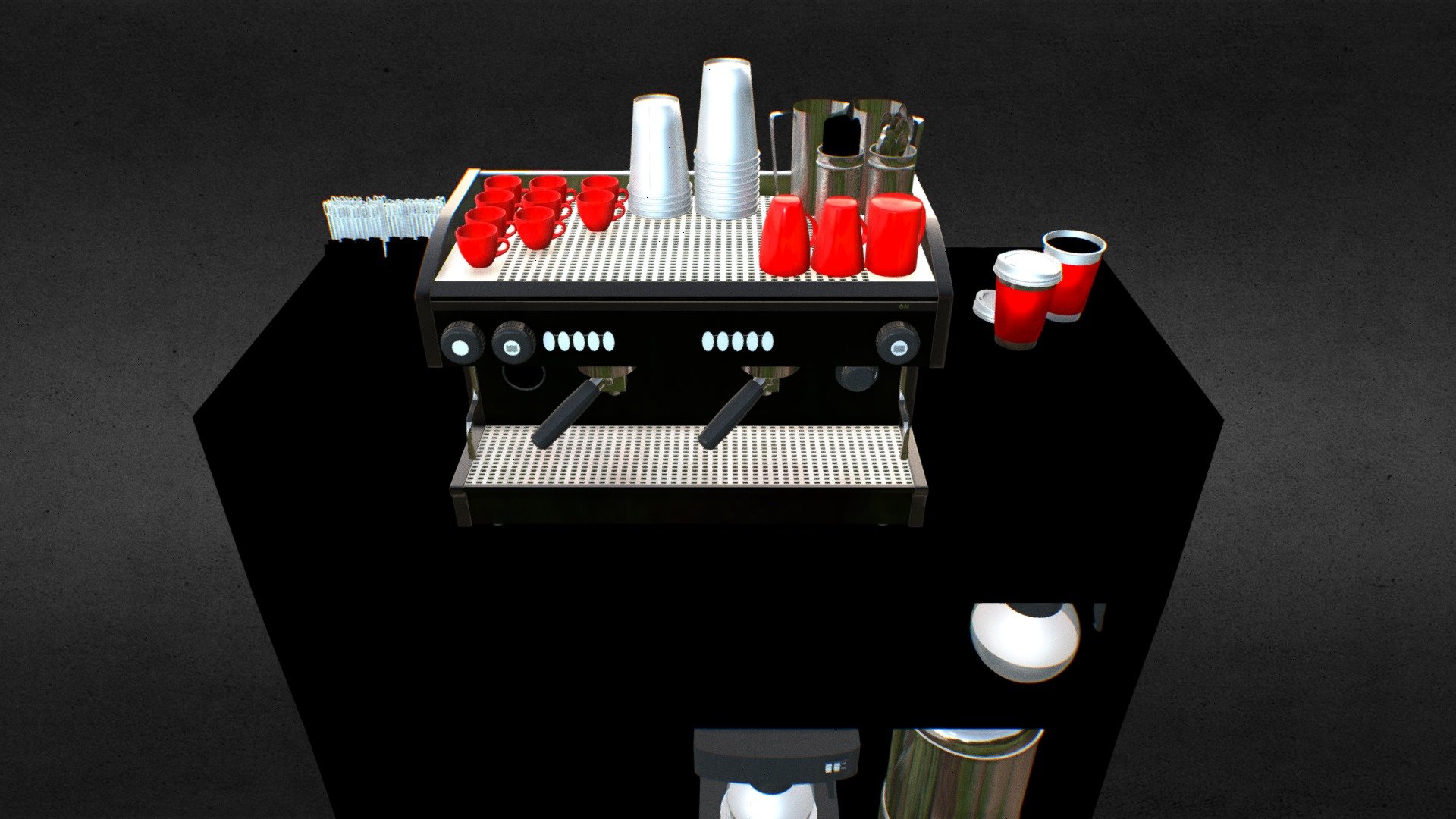 Coffee Machine For Barista Cafeteria - Buy Royalty Free 3D model by 3D ...