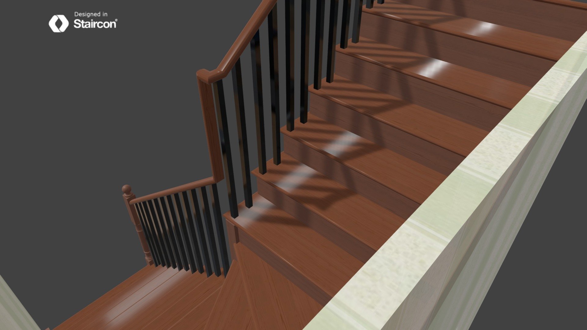 Stair middle with contruction post and miter upe - 3D model by 3D ...