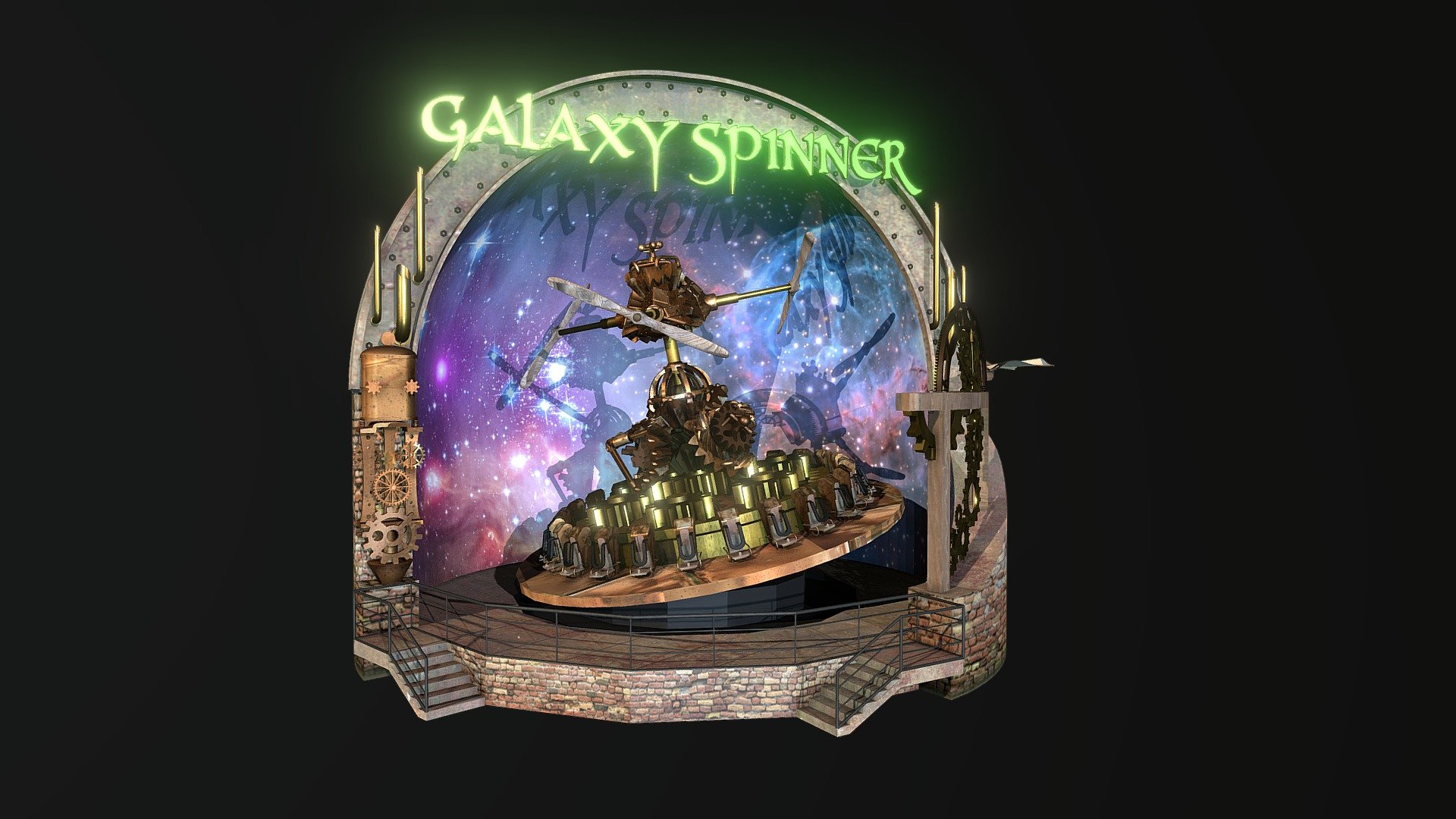 galaxy spinner - 3D model by metinakbas [0825886] - Sketchfab