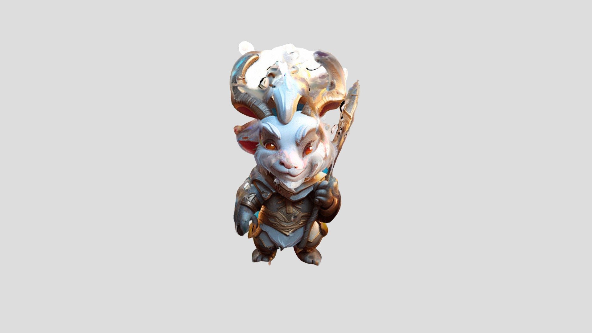 Chibi-style illustration of a goat-like creatur - Download Free 3D ...