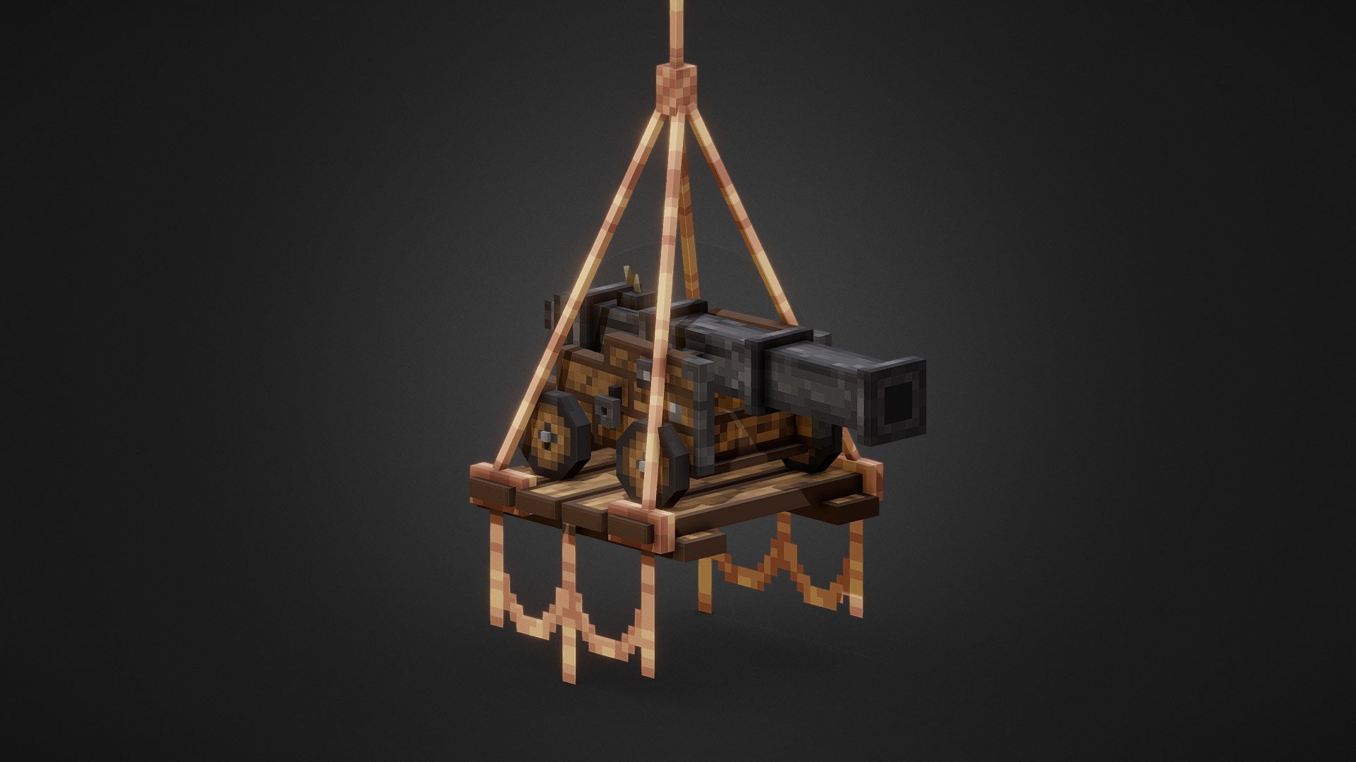 Low-Poly pixel Cannon (Minecraft) - 3D model by Sea Of Pixel ...
