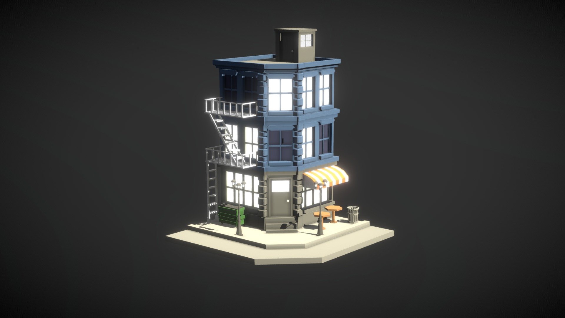 Low Poly Cartoon Building - Download Free 3D model by Dandushik ...