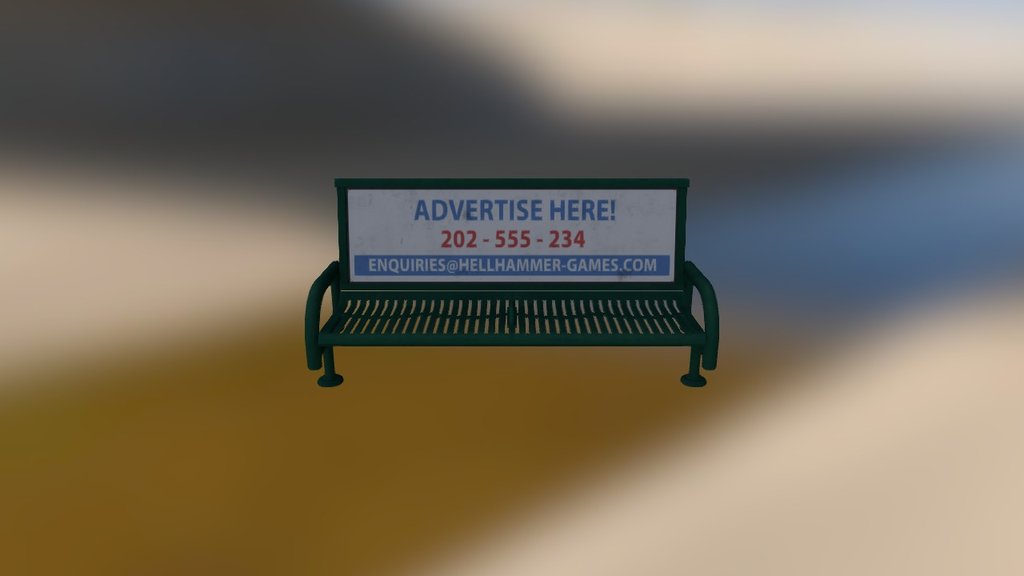 Bus Bench / Park Bench - 3D model by Creative Market (@creativemarket ...