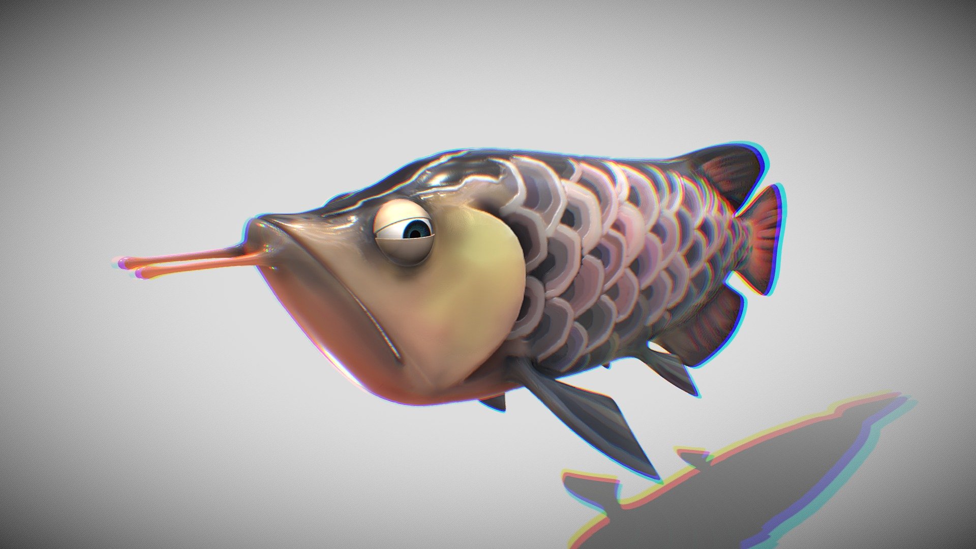 Golden arowana cartoon golden arowana fish - Buy Royalty Free 3D model ...