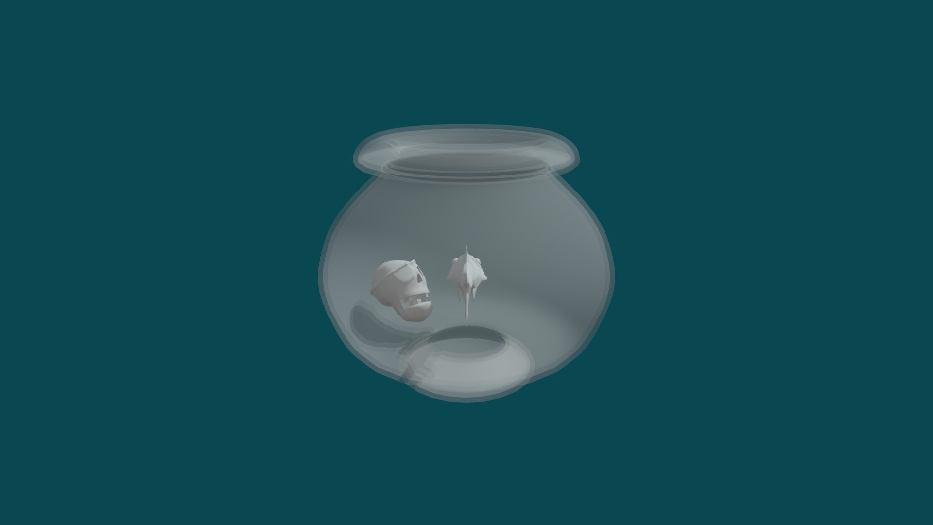 Fish Bowl and Skull Decoration - 3D model by SmilingDread04 [083d756 ...