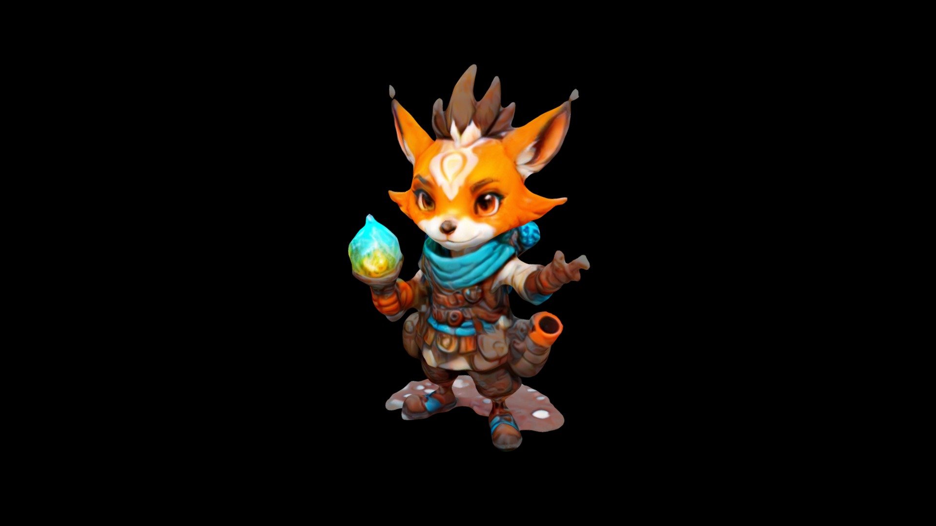 a fox dressed as a explorer the fox is holding a - Download Free 3D ...