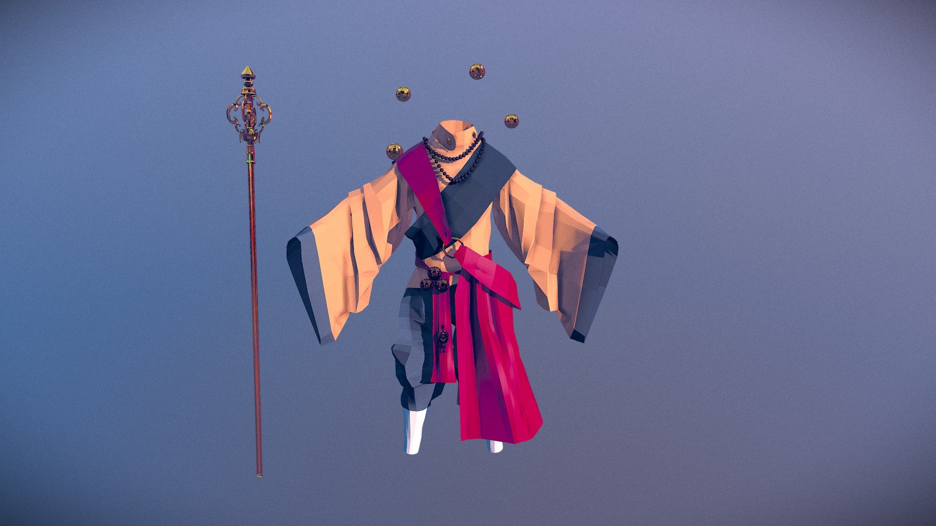 Lowpoly Monk Costume - Download Free 3D model by Simple Kile ...