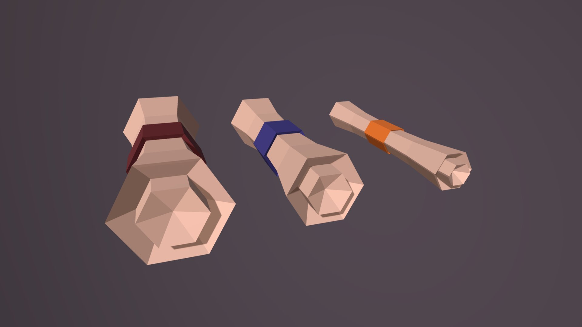 Scrolls - Low poly - Download Free 3D model by Emma-Lie Kamping ...