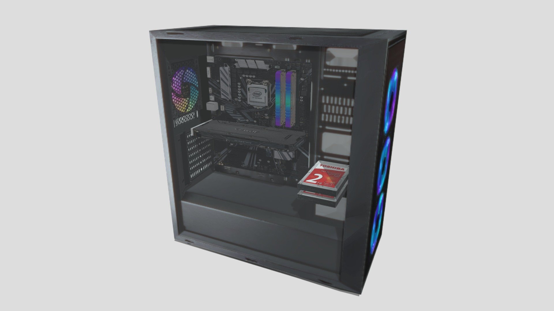 Tower gaming computer - 3D model by PANDASLOVEBAMBU [085d332] - Sketchfab
