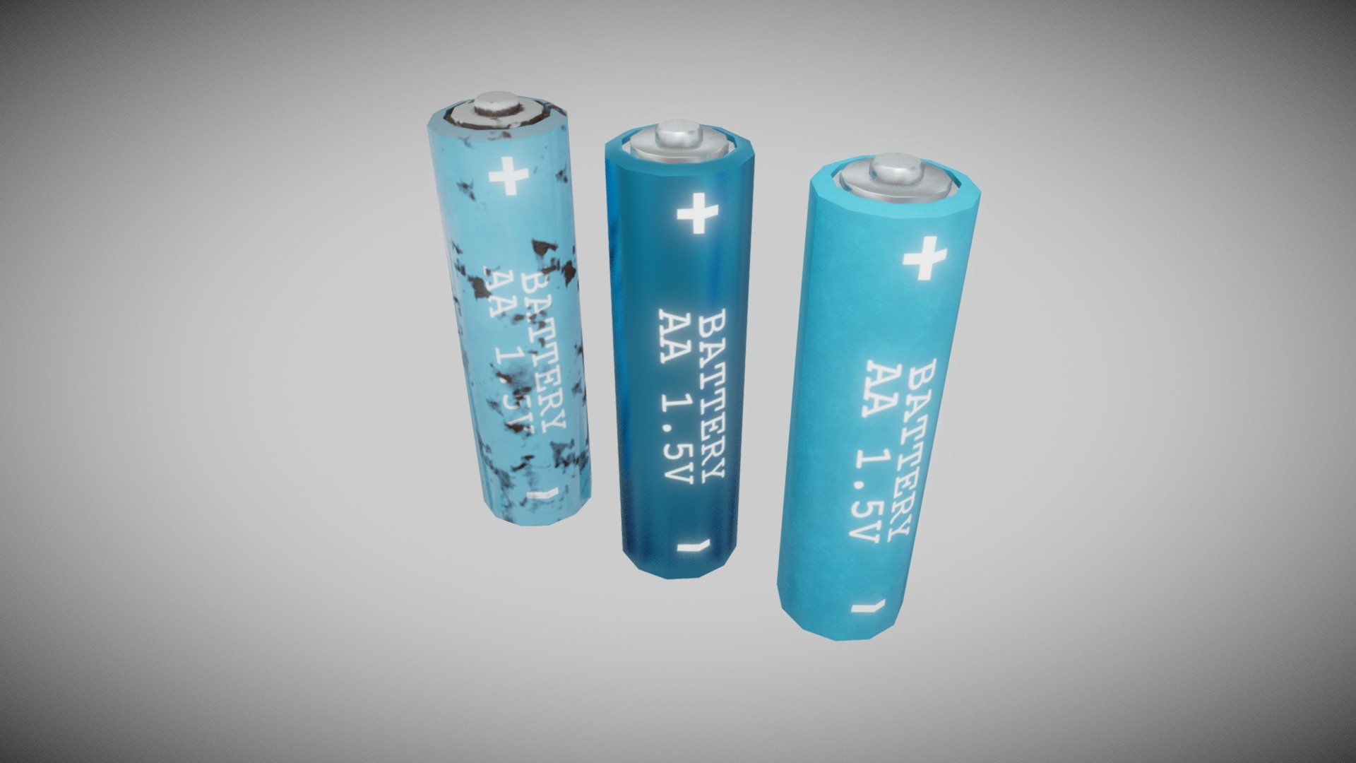 Battery Low Poly 1.5V AA Blue PBR Game Ready - Buy Royalty Free 3D ...