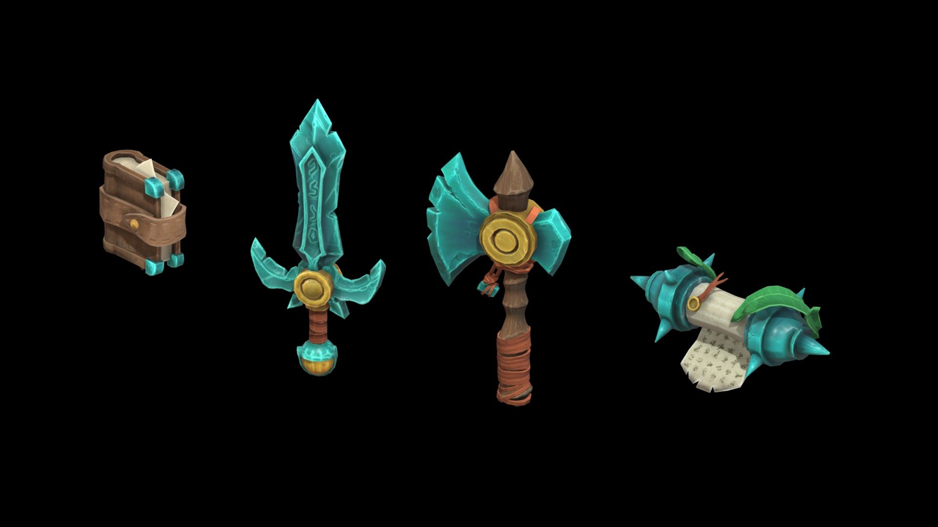Stylized weapon set - 3D model by Drelanns [08635b1] - Sketchfab
