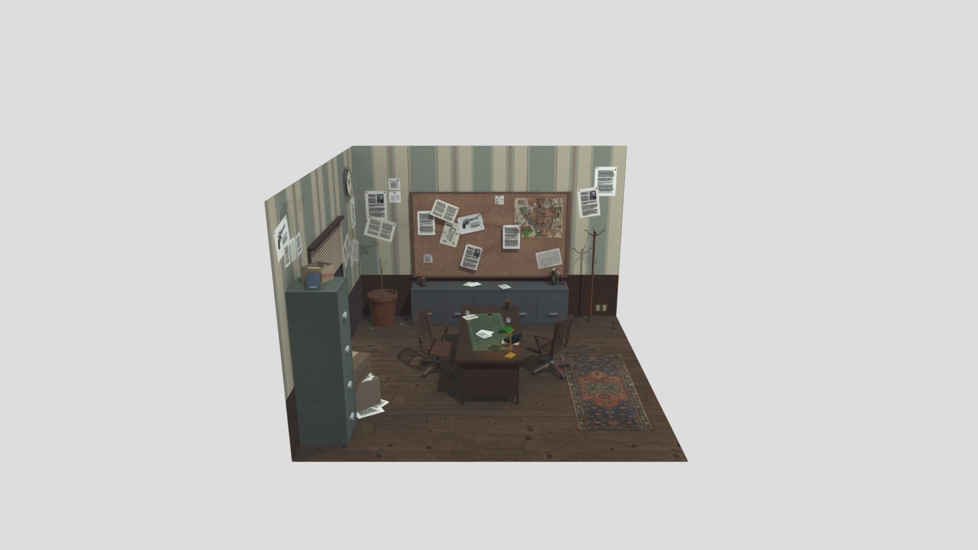 Detectives Office - Textured - 3D model by YuutsuAmai [0866848] - Sketchfab