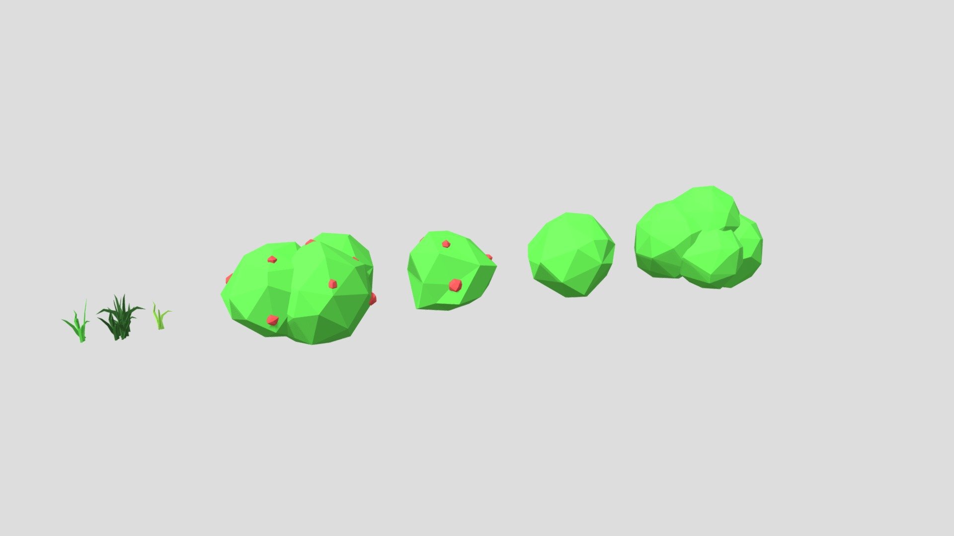 Low Poly Bushes & Grass - 3D model by ROCOXO [086aac7] - Sketchfab