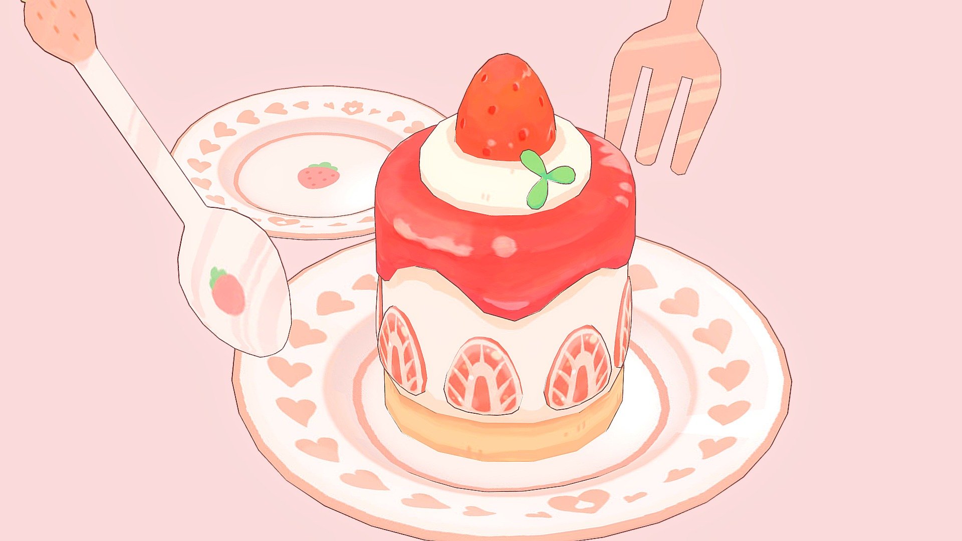 Strawberry Mousse - Buy Royalty Free 3D model by IceCream Gan ...