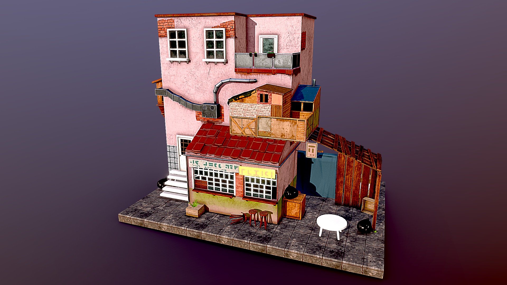 Old Building - 3D model by Pablo D. Becerril (@pablobs182) [086f43a ...