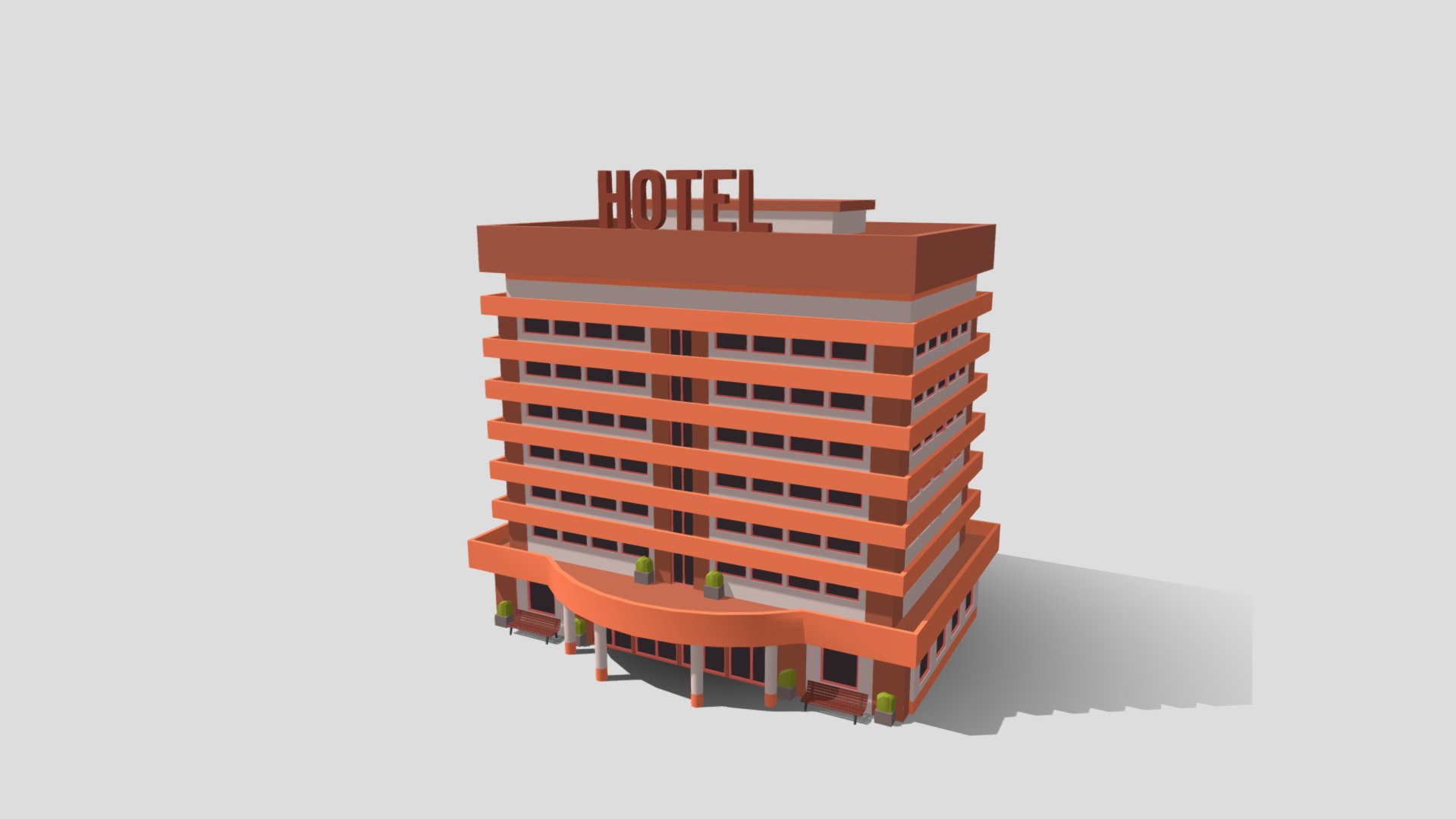 Low poly Hotel 1 - Download Free 3D model by assetfactory [086f625 ...