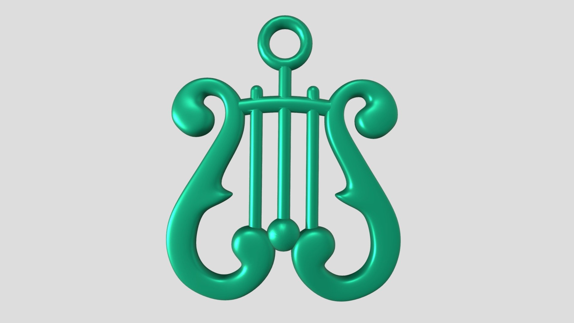 golden 3dprintable harp pendant - 3D model by S.cinnamon [08899ff ...