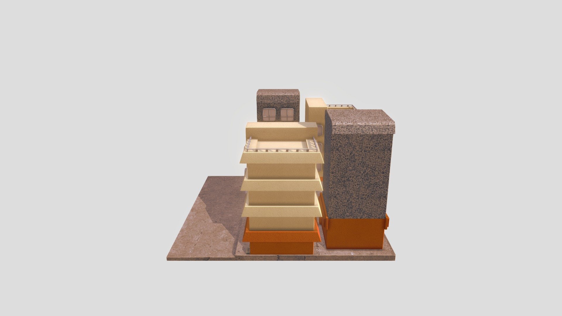 simple building model - 3D model by ricecrumbs [0897a1d] - Sketchfab