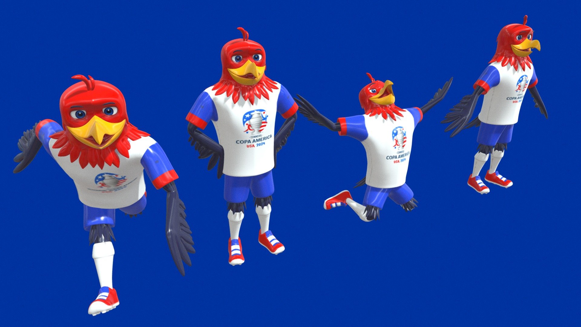 CAPITÁN MASCOTA CONMEBOL Copa América 2024 - 3D - Buy Royalty Free 3D ...