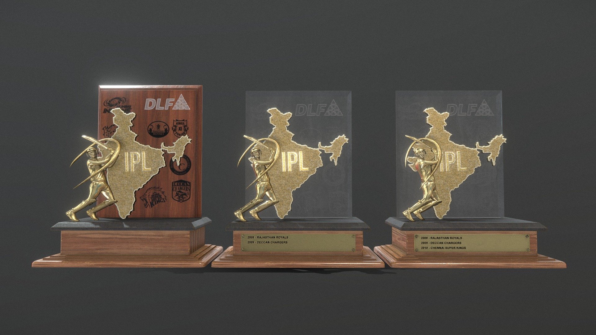 DLF IPL Trophy 2008 to 2010 - 3D model by Ponraj G (@ponraj3D) [08b1384 ...