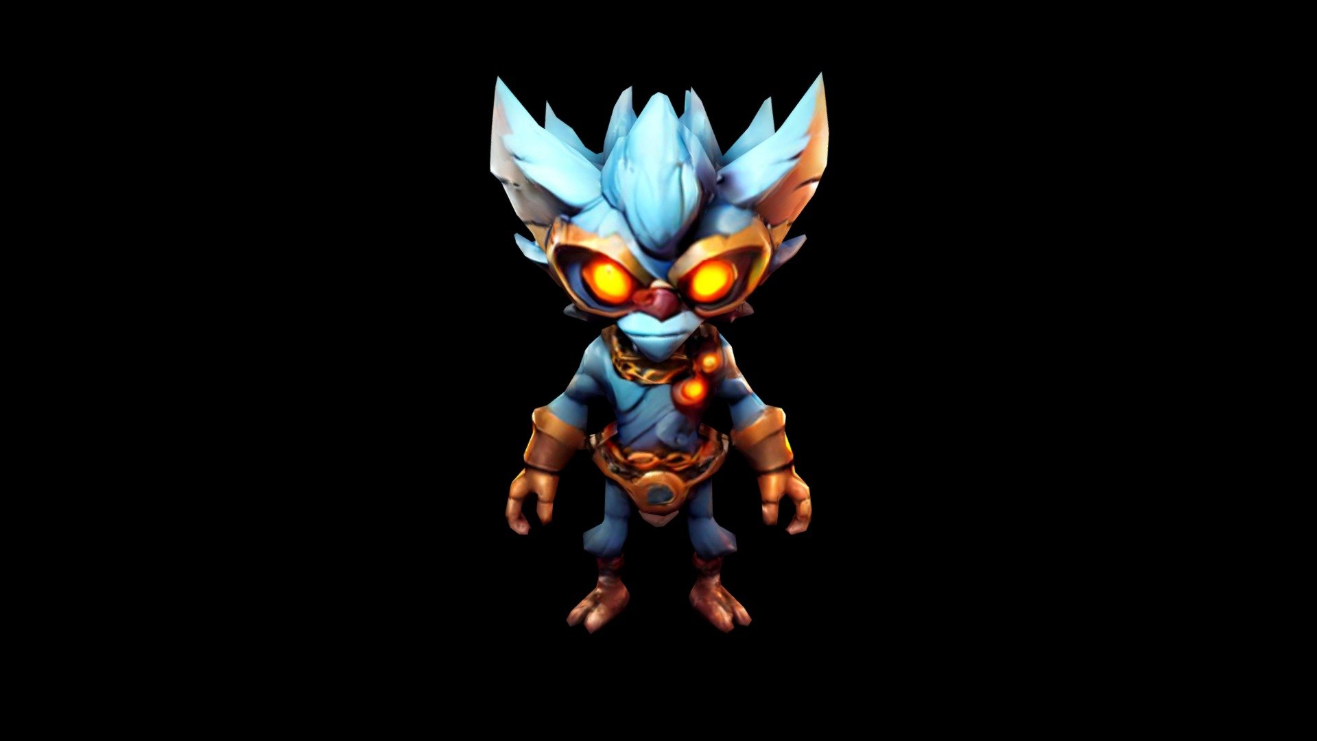 A digital character with glowing eyes and a blue - Download Free 3D ...
