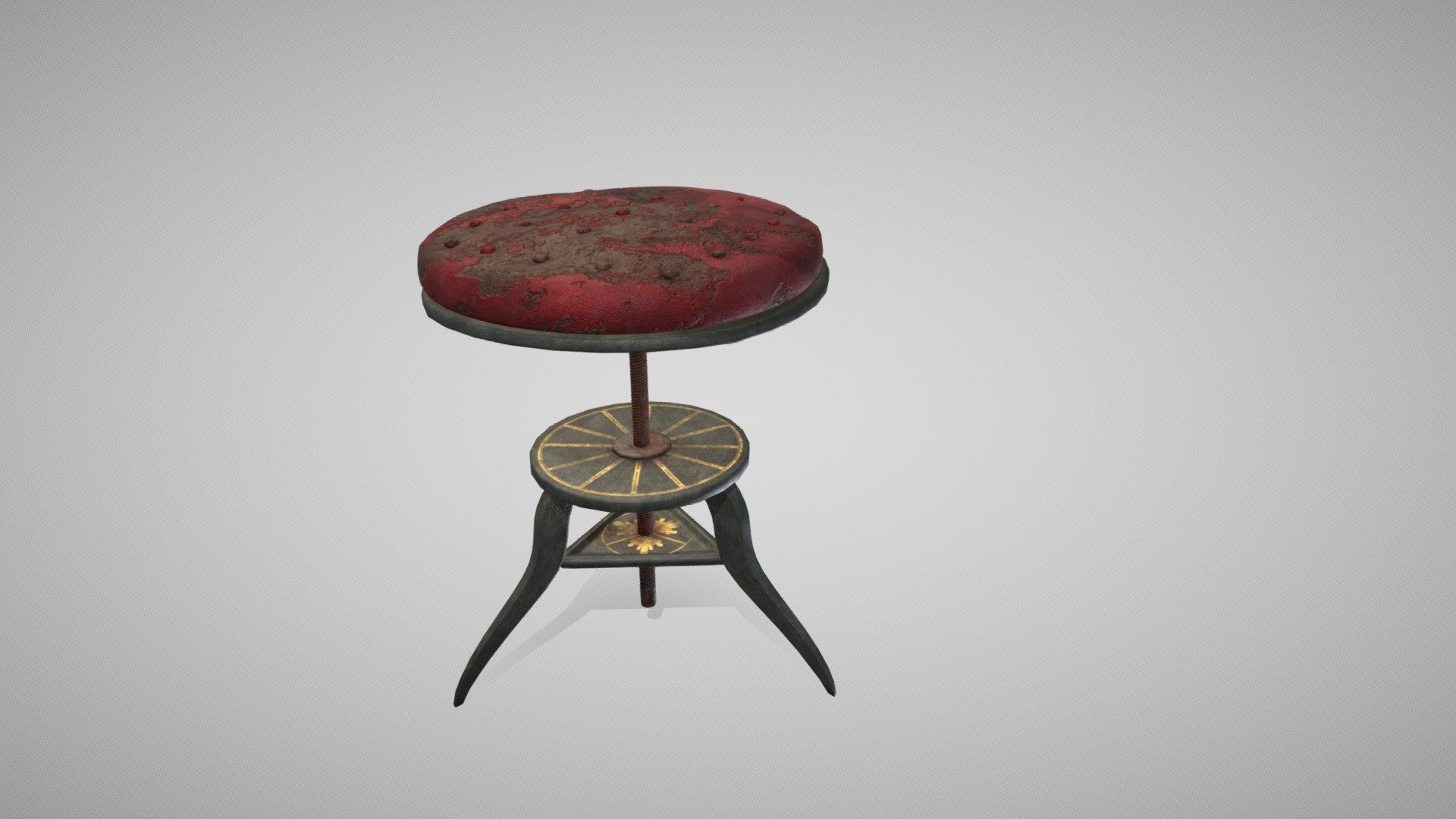 Ancient stool with golden ornaments - 3D model by Aagath [08c7928 ...