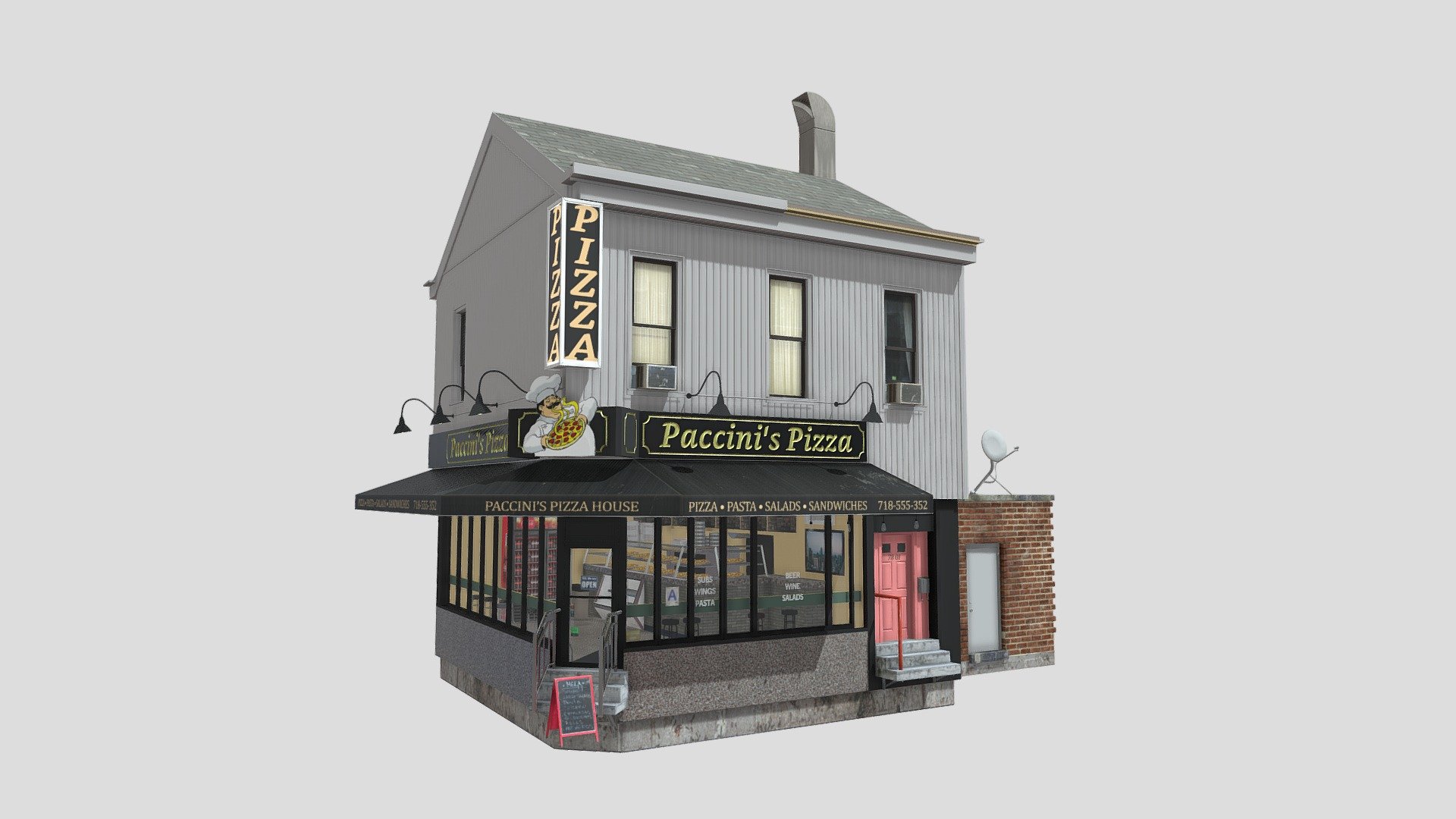 NYC Pizzeria - 3D model by Danny Behar (@djbehar) [08d3194] - Sketchfab