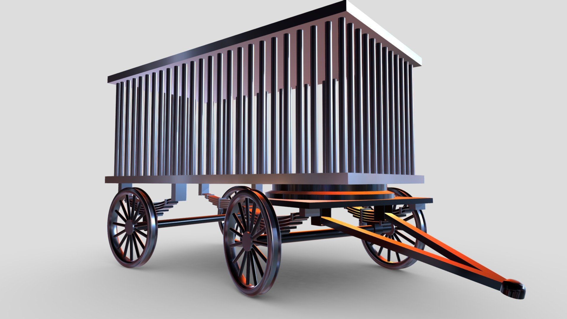 Old Steel Animal Cage Trailer - 3D model by Necip (@necipbaysag ...