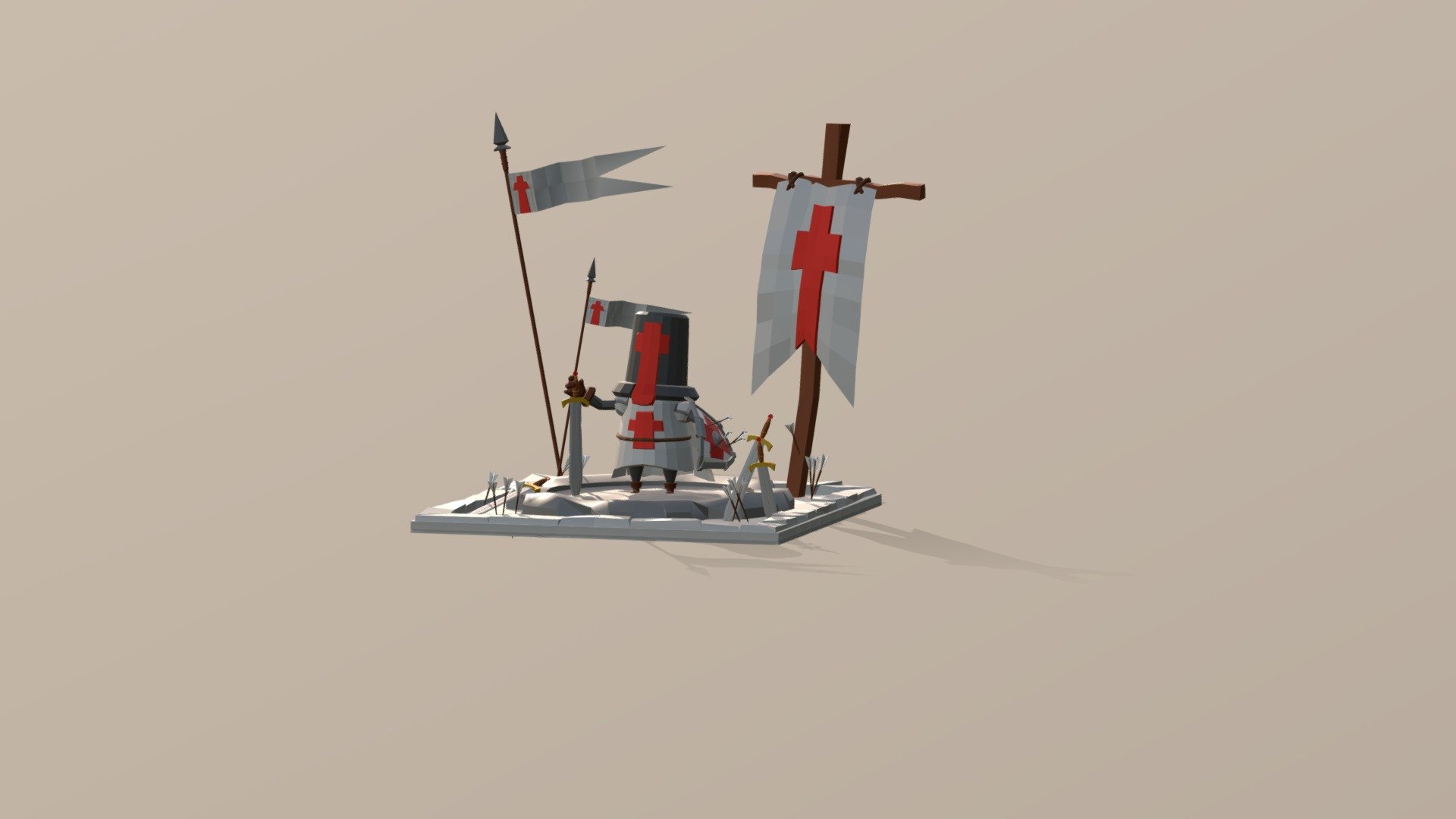 Templar Knight - 3D model by Leo Bermúdez (@leobermudez) [08dc258 ...