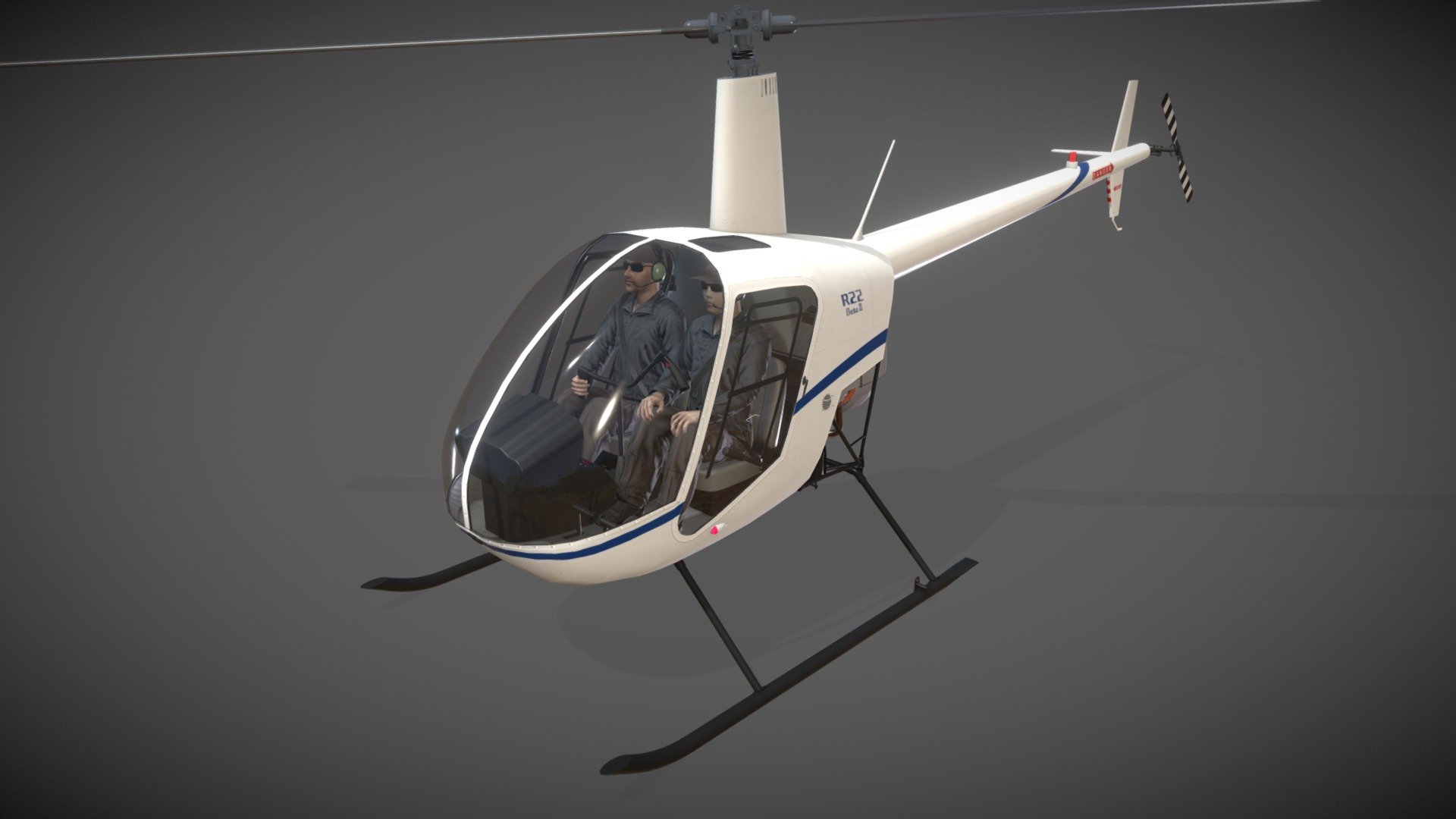 Robinson R22 White Basic Animation - Buy Royalty Free 3D model by ...