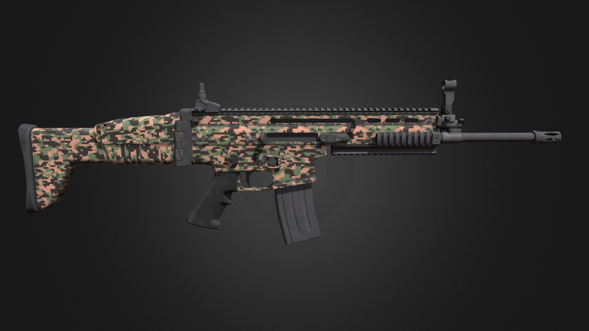 Jungle Digital - SCAR-L | PUBG - 3D model by pubgitems.info (@pubgitems.pro) [08ebfe8] - Sketchfab