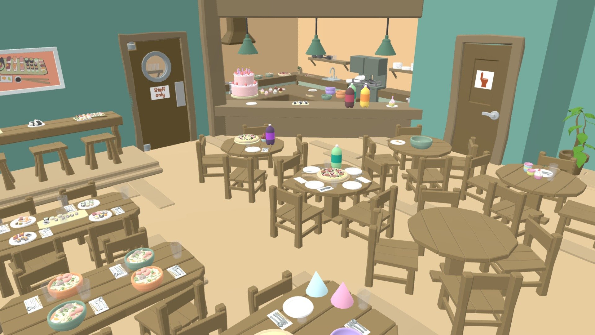 Stylised Restaurant Collab w/ Emily - 3D model by sam (@pigeons ...