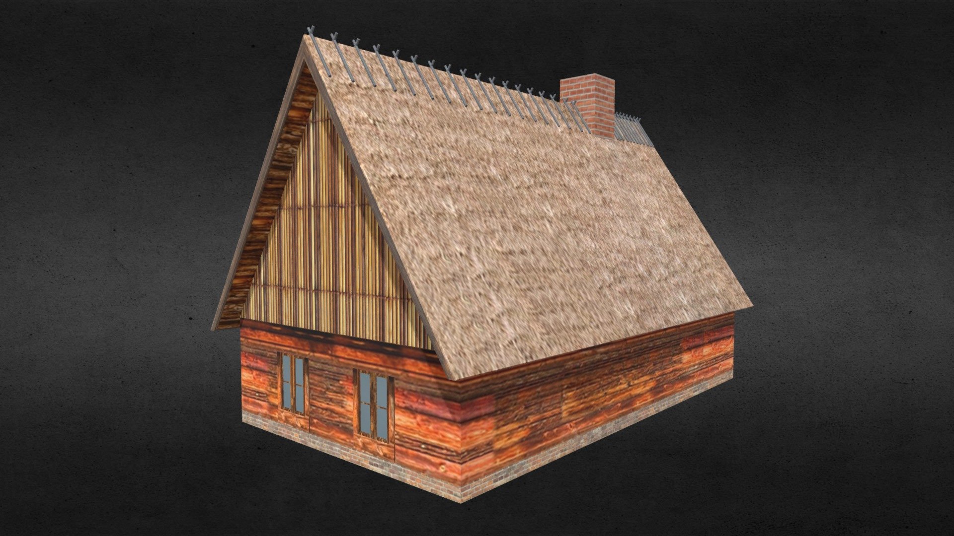 Wood and Straw Roof House - 3D model by nuralam018 [08f515b] - Sketchfab
