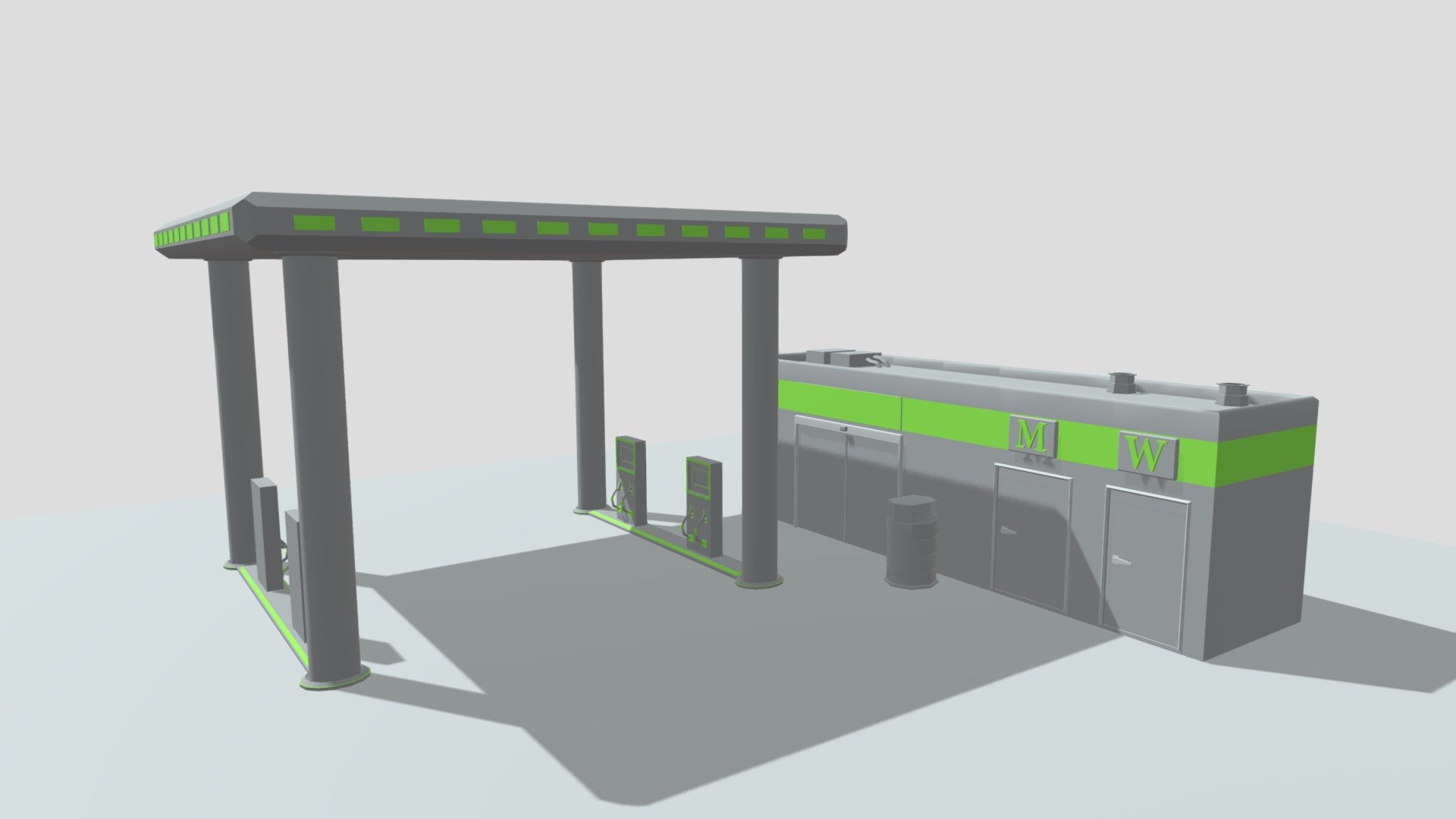 Gas Station - Download Free 3D model by oguzhanesin [08f80cc] - Sketchfab