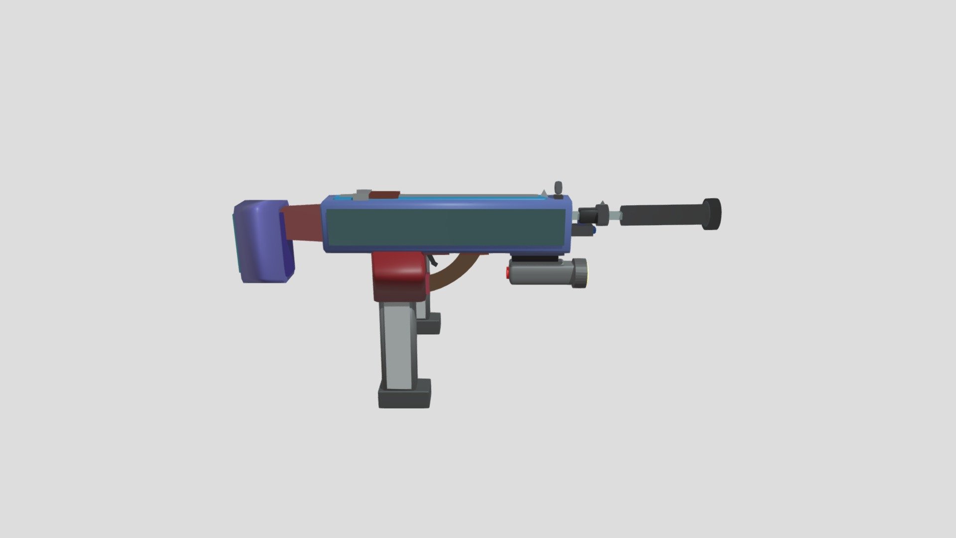 Micro Uzi (coloured ， With Flashlight) - Download Free 3D model by ...