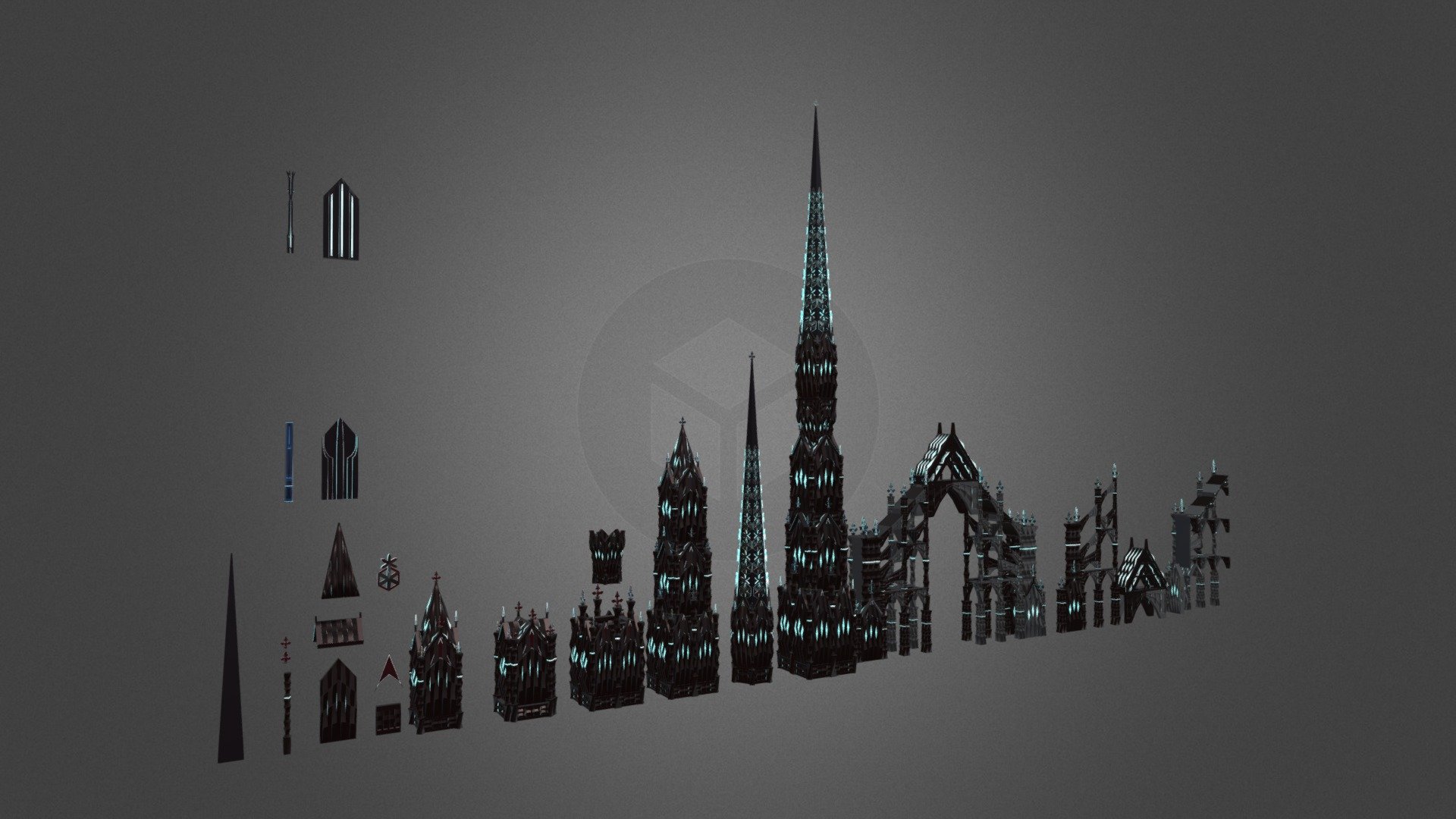 Sci fi gothic building - Download Free 3D model by 3Dji [090191d ...