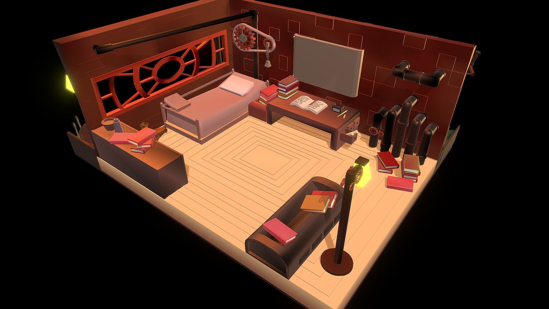 My Room Steampunk - Download Free 3D model by Mup_Mup [0903b58] - Sketchfab