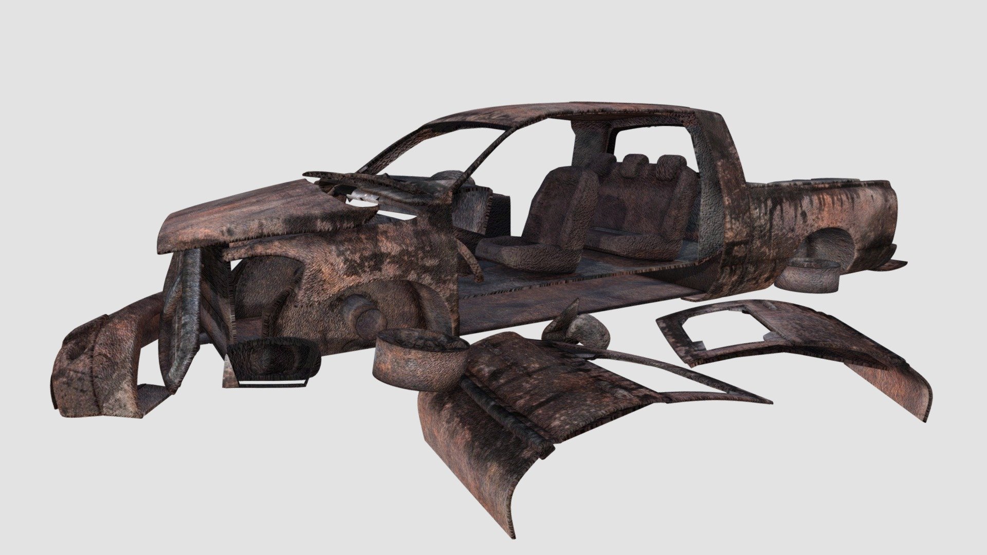 destroyed car - Buy Royalty Free 3D model by Evermotion [0904e53 ...
